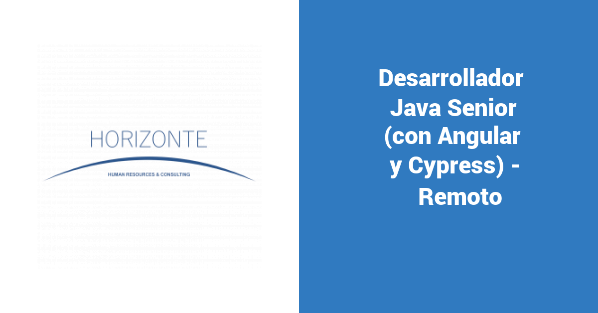 Empleo de Desarrollador Java Senior (con Angular y Cypress) - Remoto en ...
